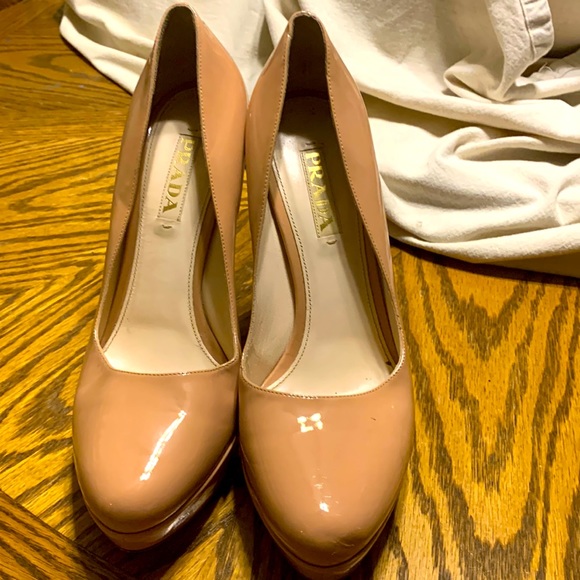 Prada | Shoes | Prada Authentic Heels With Platform Size 4 Beautiful ...